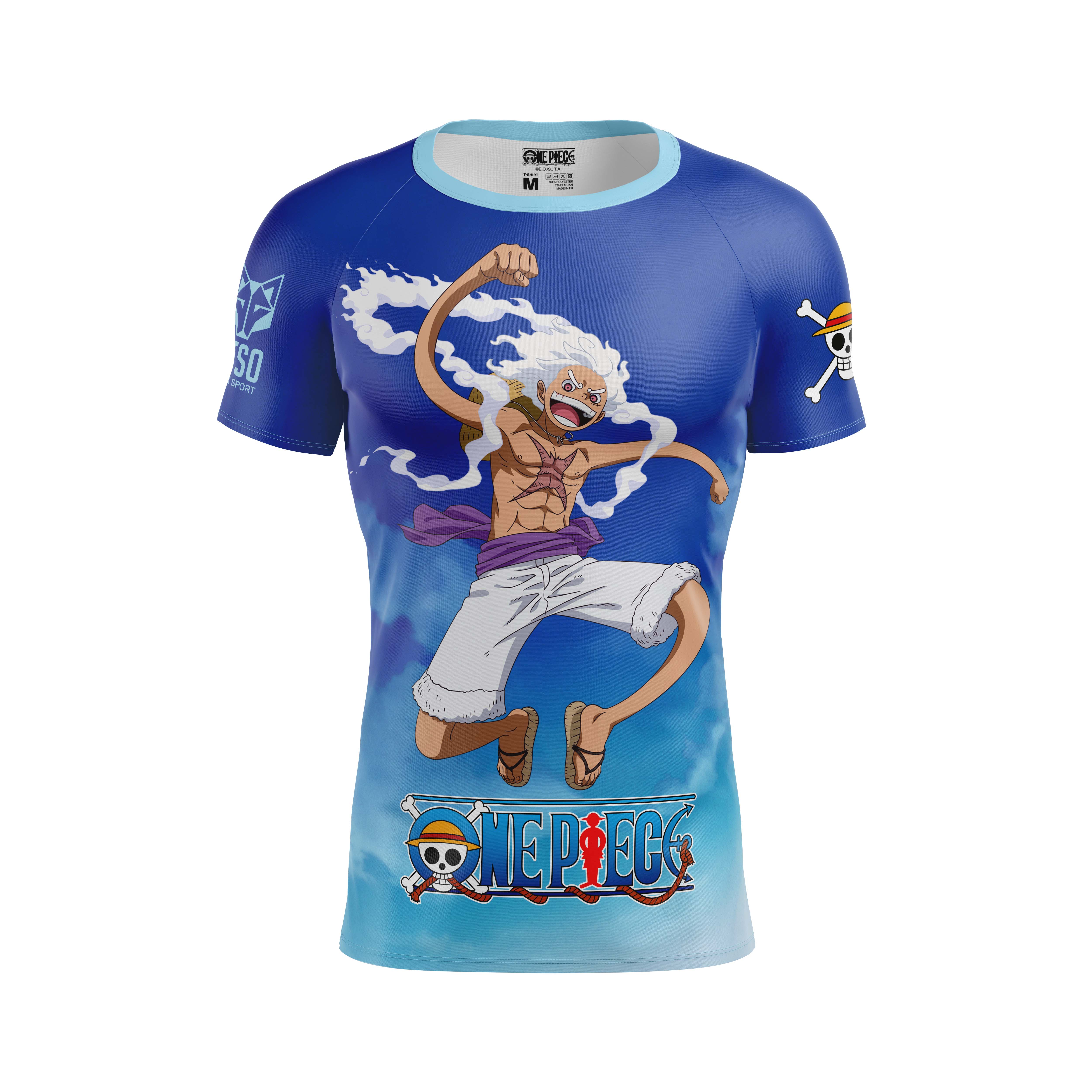 Short sleeve t-shirt men - One piece egghead luffy and the crew blue ...