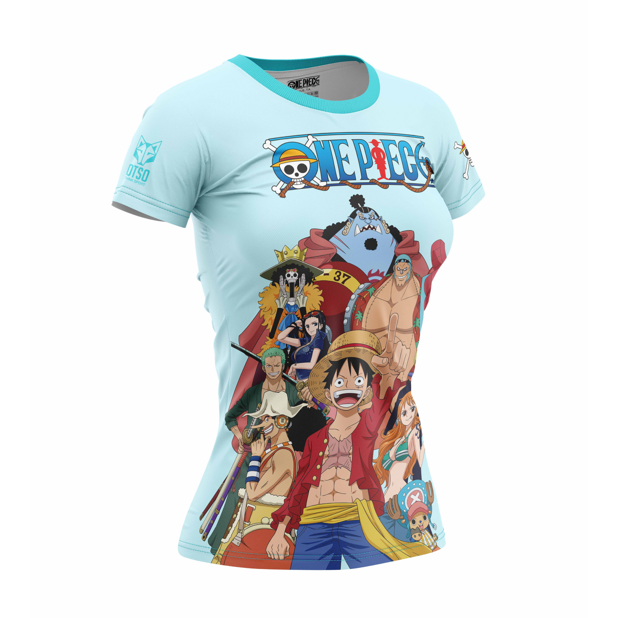 Camiseta manga corta mujer - One piece fishman straw hat crew turquois ...
